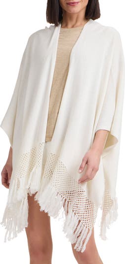 Bruno Magli Open Knit Trim Ruana | Nordstromrack