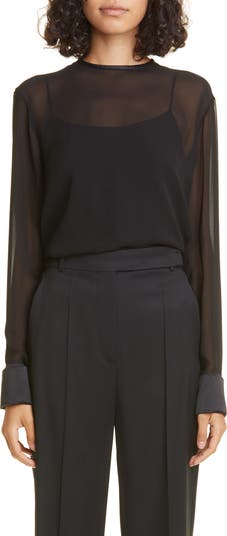 Max Mara Strano Sheer Blouse & Camisole | Nordstrom