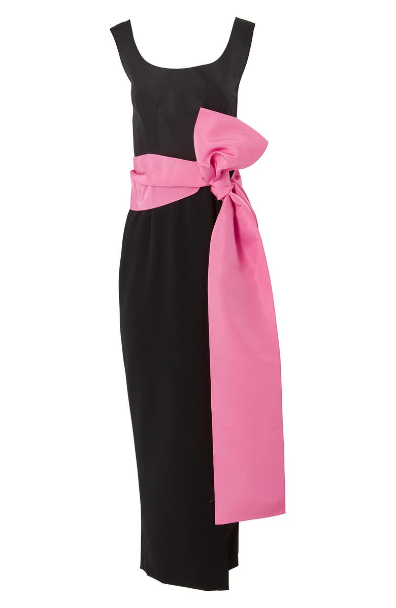 Carolina Herrera Contrast Sash Scoop Neck Dress | Nordstromrack