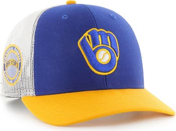 '47 Men's '47 Royal/Gold Milwaukee Brewers Sidenote Trucker Snapback ...