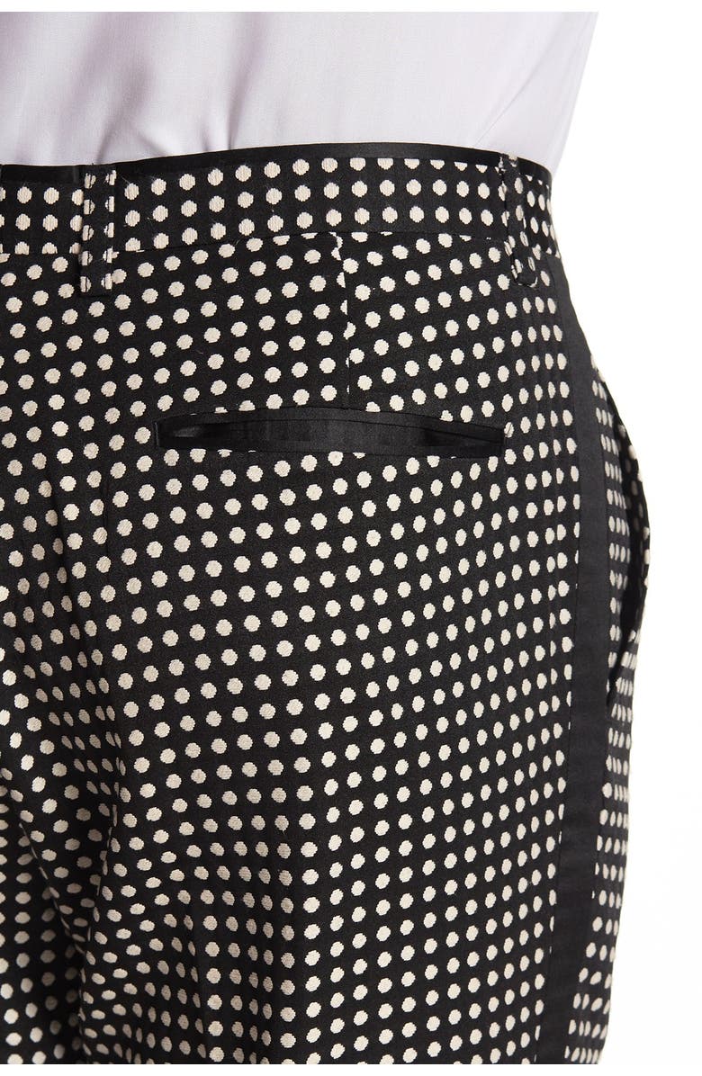 PAISLEY AND GRAY Black White Polka Dot One Button Shawl Lapel Slim Fit ...