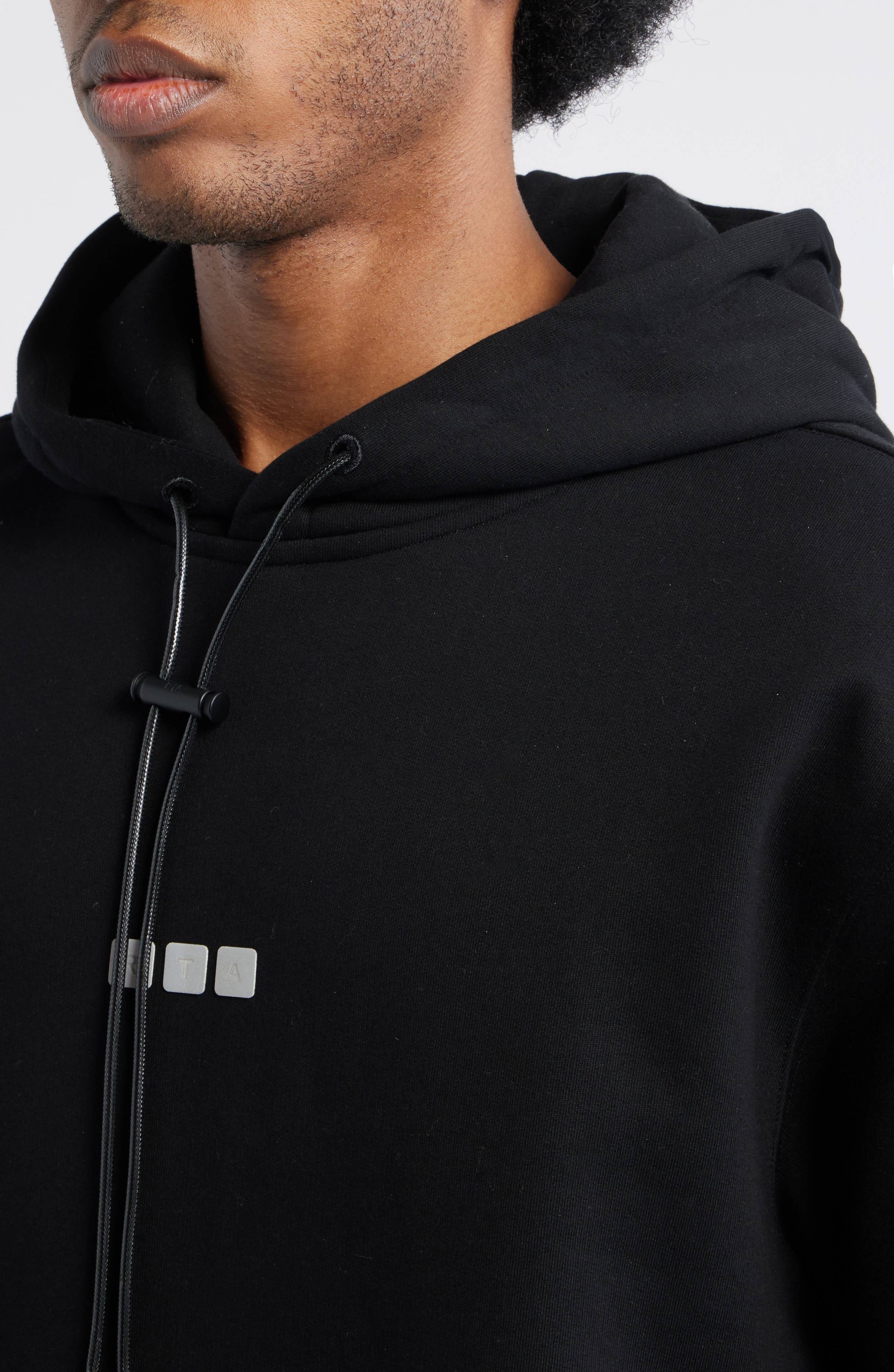 RtA Dion Oversize Black Windows Error Cotton Hoodie | Nordstrom