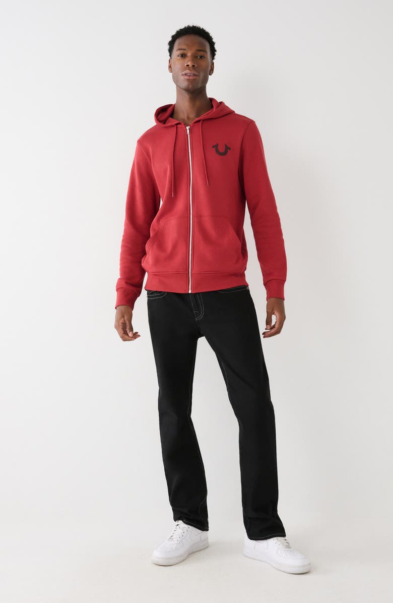 True Religion Textured Logo Zip-Up Hoodie | Nordstromrack