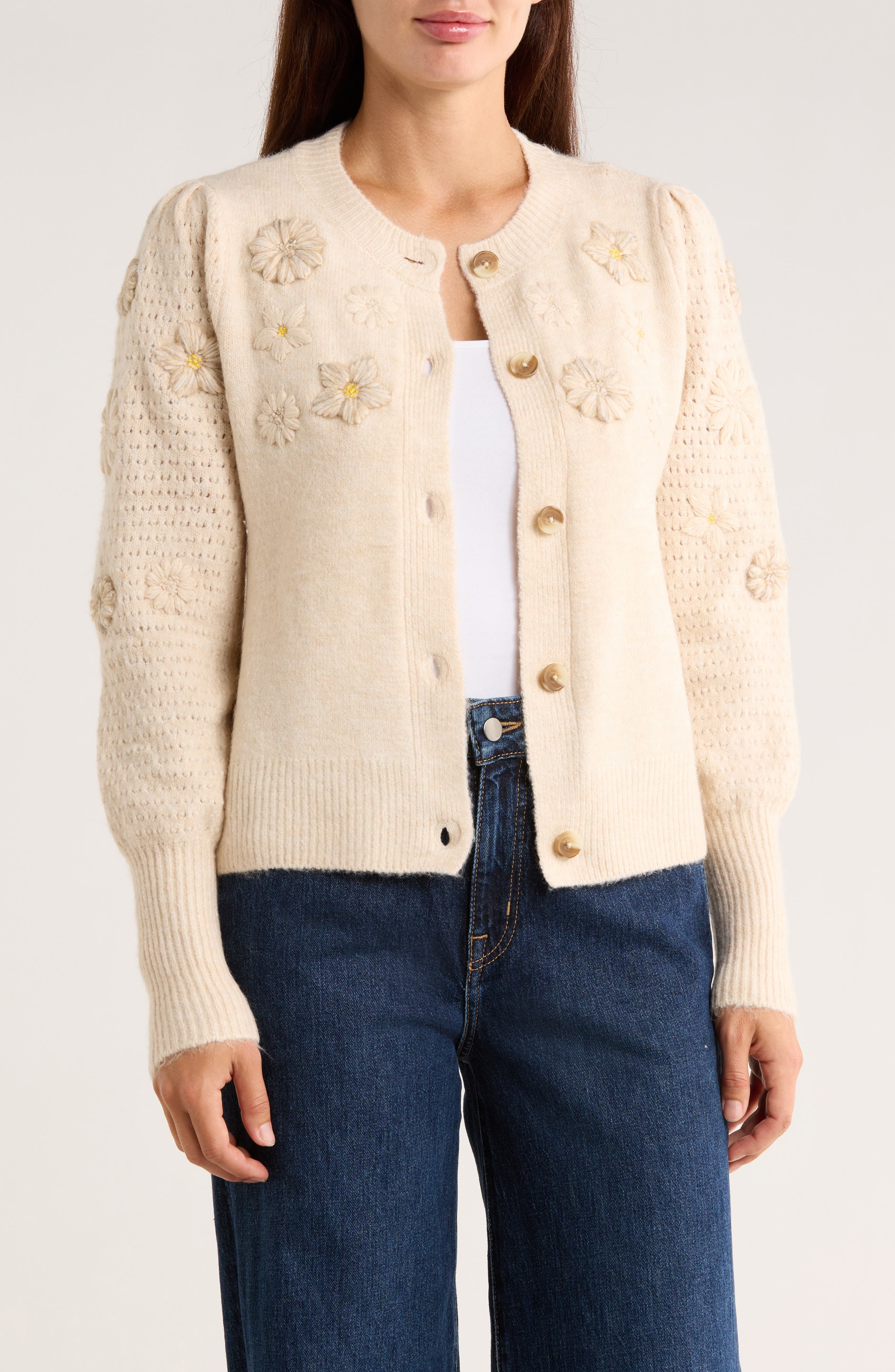 NVLT Flower Embroidered Cardigan | Nordstromrack