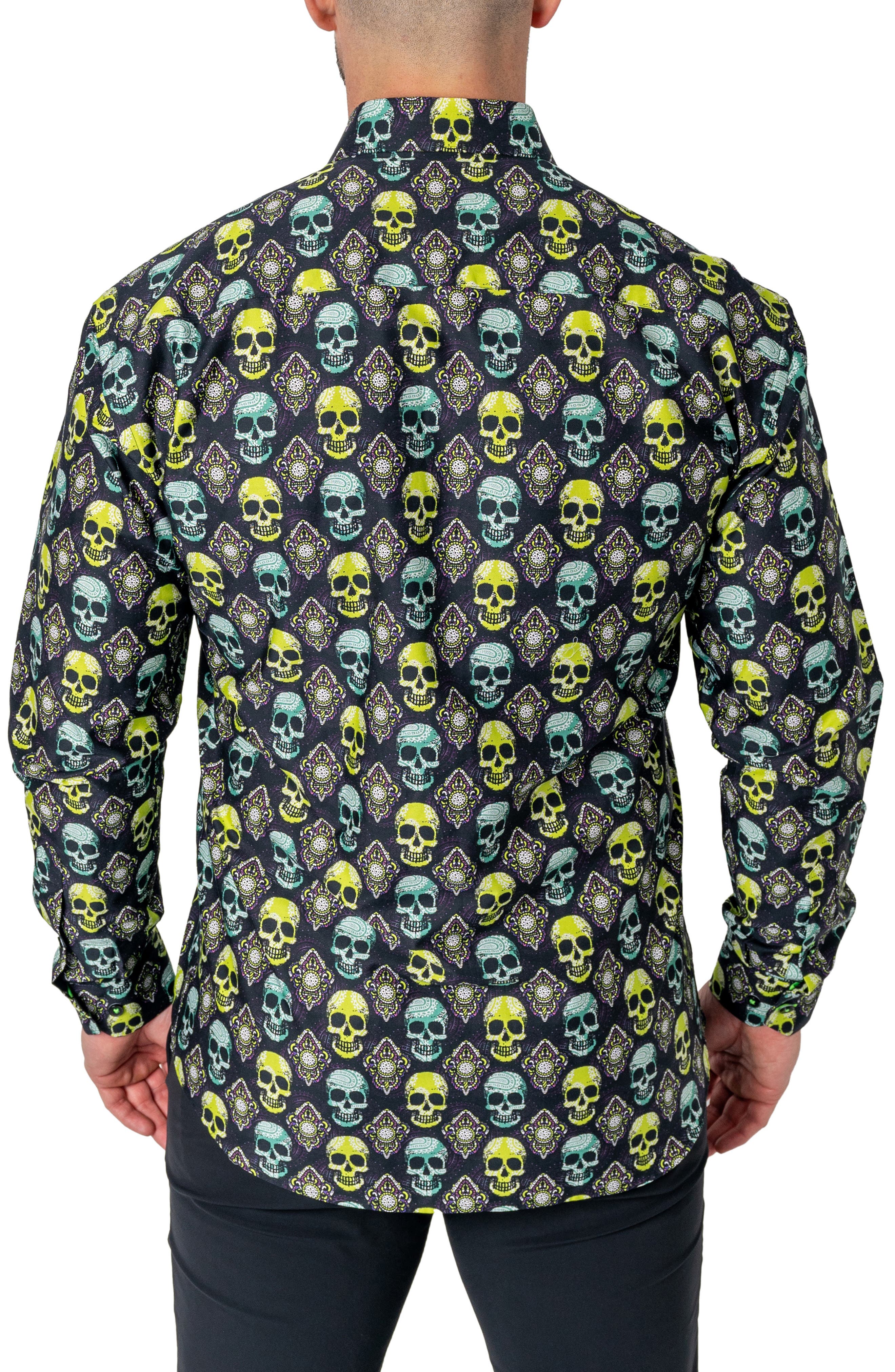 Maceoo Fibonacci Regular Fit Skull Button-Up Shirt (Men) | Nordstrom