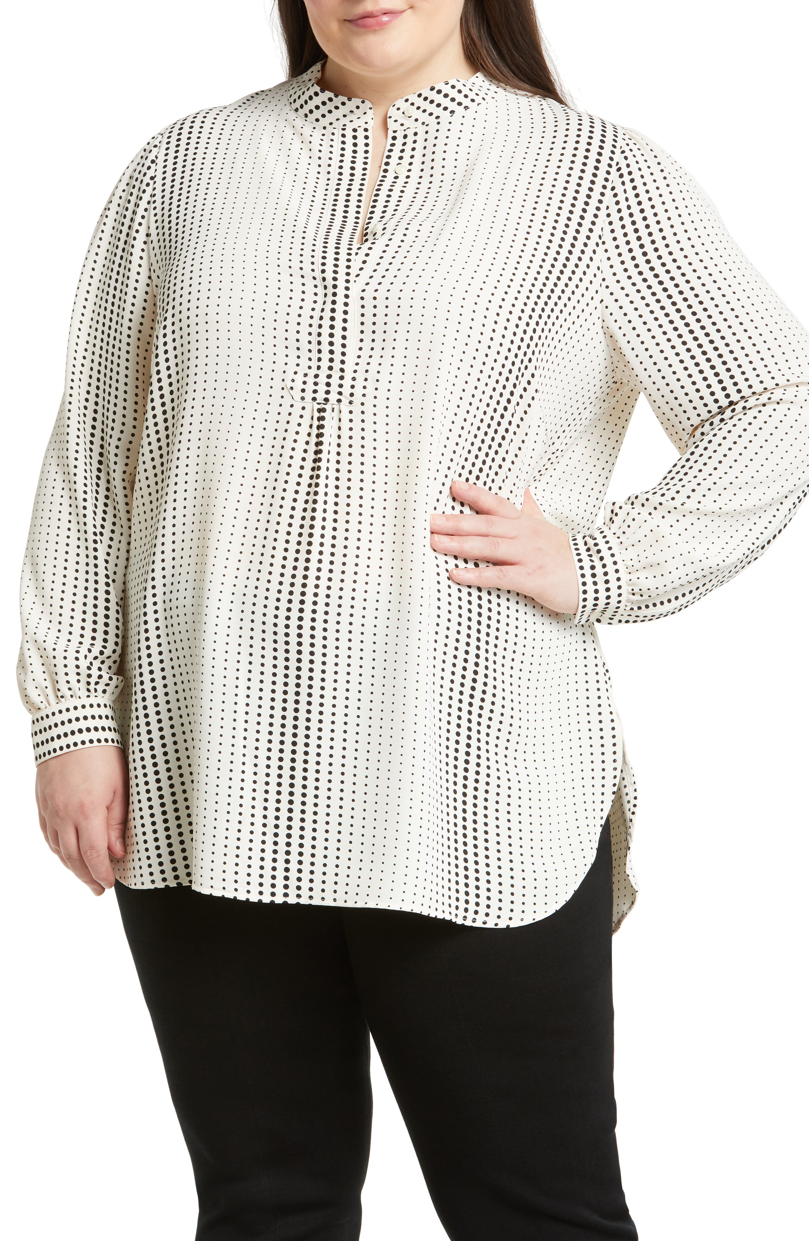 Anne Klein Gradient Dot Print Popover Blouse | Nordstromrack