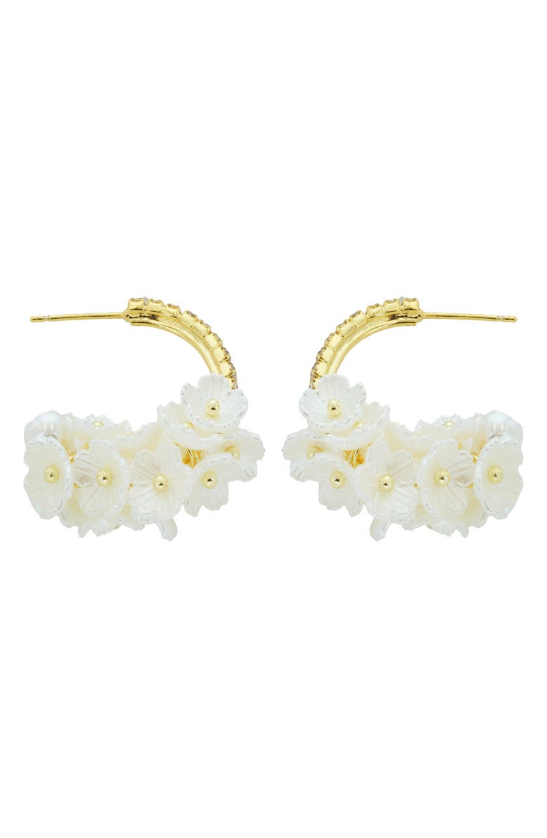 Panacea Crystal & Flower Cluster Hoop Earrings | Nordstromrack