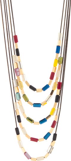 NATASHA Layered Beaded Statement Necklace | Nordstromrack
