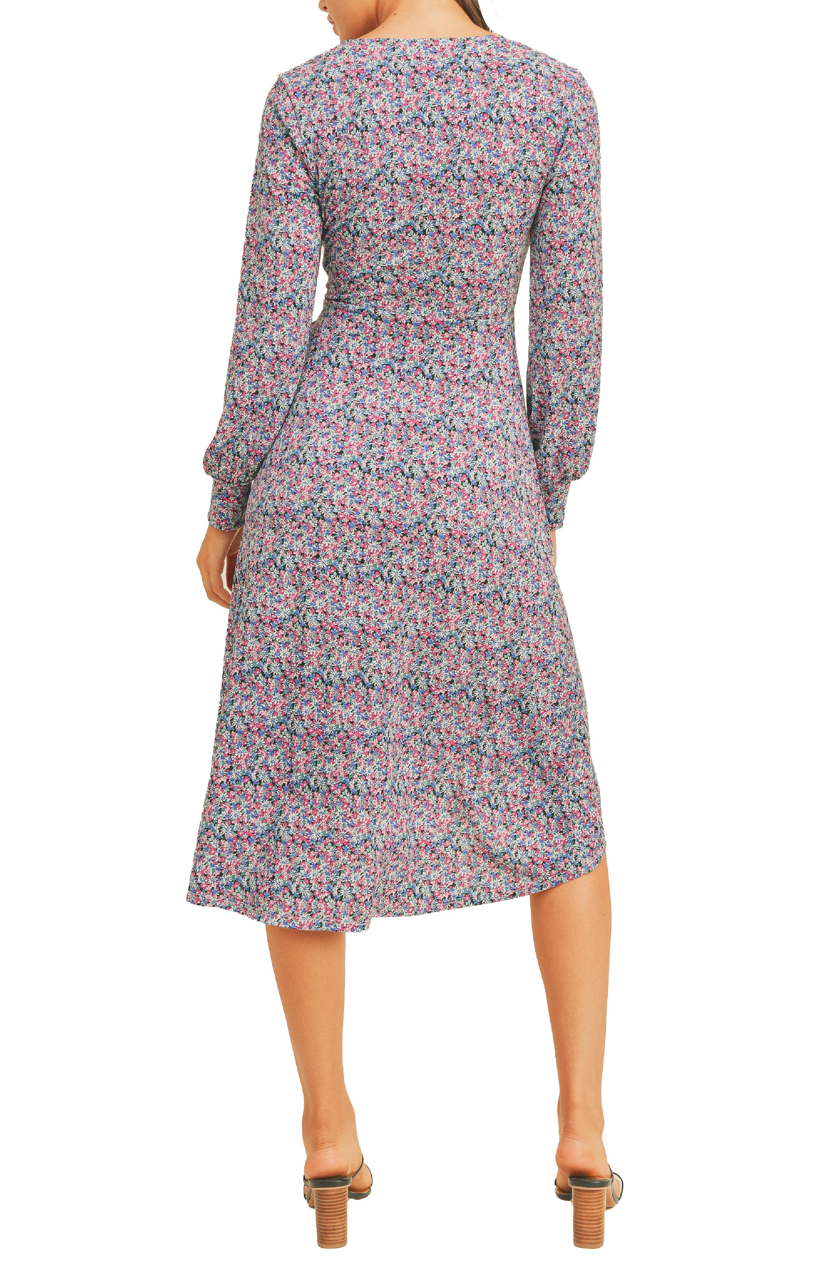 Lush Moss Crepe Long Sleeve Wrap Dress | Nordstromrack
