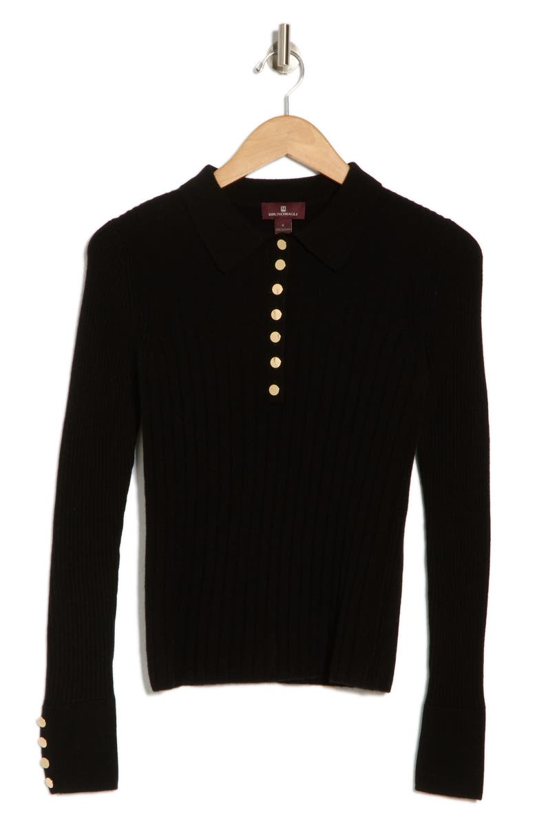 Bruno Magli Cashmere Rib Polo Sweater | Nordstromrack