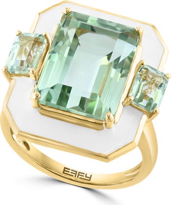 EFFY 14K Yellow Gold Diamond Prasiolite Ring - 0.01 ctw. | Nordstromrack