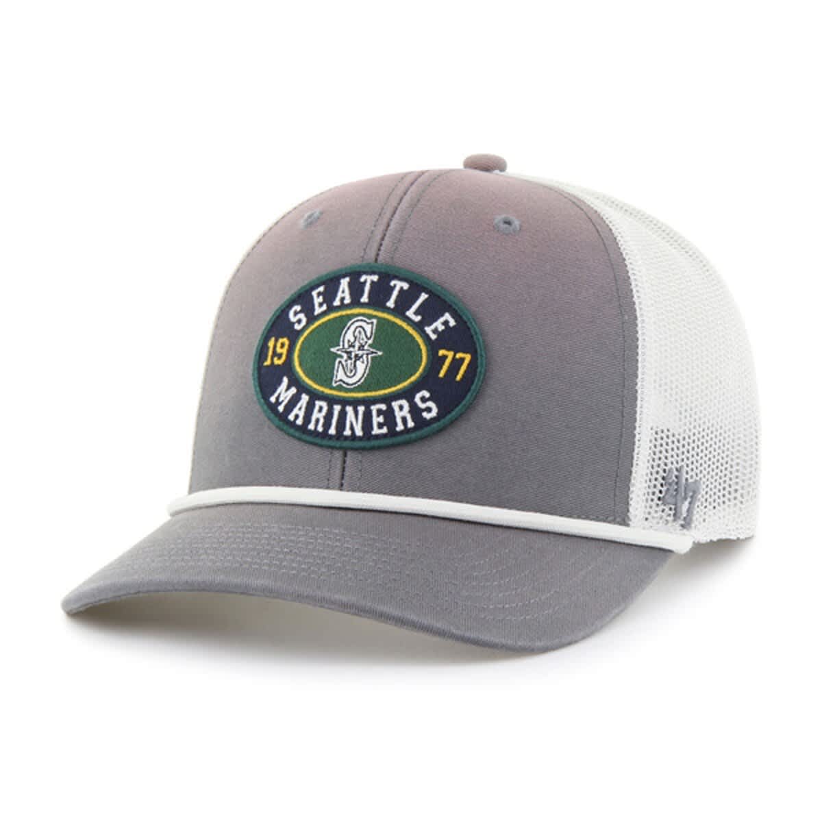 '47 Men's '47 Gray/White Seattle Mariners Tide Sweep Rope Trucker ...