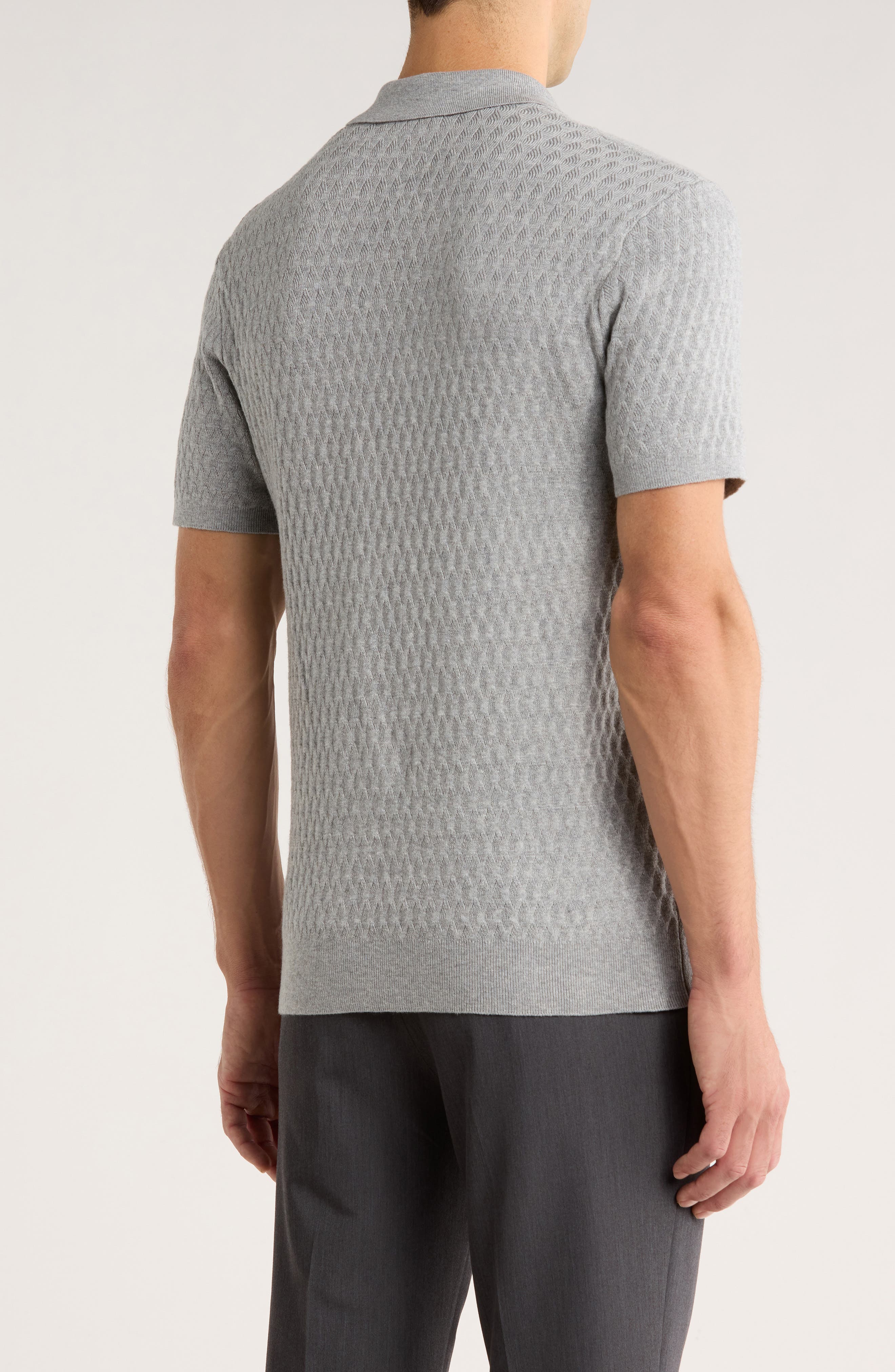 Robert Barakett Rylan Johnny Collar Cotton Blend Polo Sweater ...