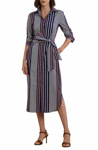 Lauren Ralph Lauren Stripe Charmeuse Midi Dress | Nordstrom Lauren Ralph Lauren Stripe Charmeuse Midi Dress | Nordstrom