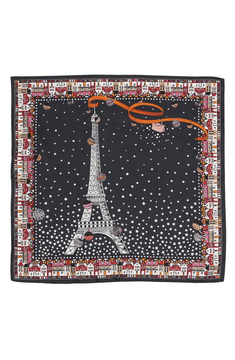 Longchamp Eiffel Tower Yuletide Print Silk Scarf | Nordstrom