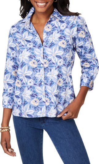 Foxcroft Ruby Brushstroke Blouse | Nordstrom