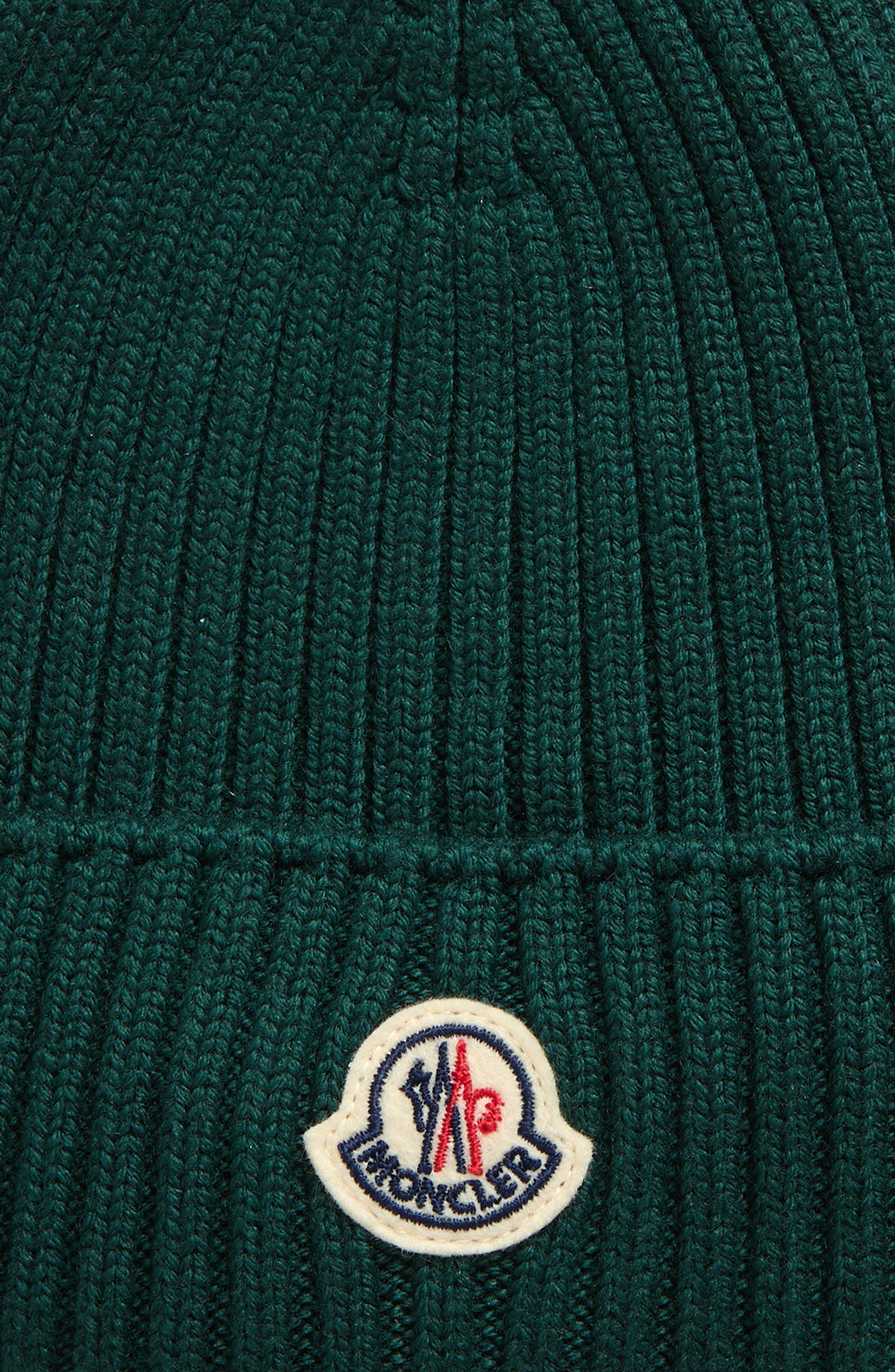 Moncler Kids' Logo Cuff Wool Rib Beanie | Nordstrom