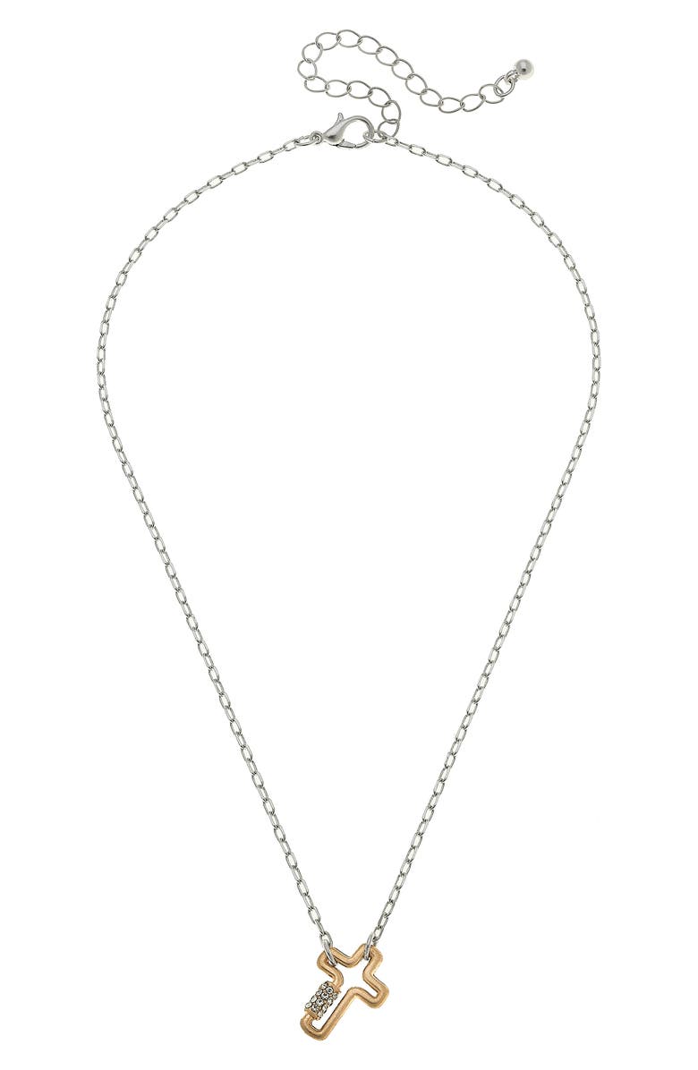 Canvas Jewelry Pavé Cross Charm Necklace | Nordstrom