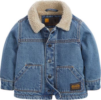 NEXT Kids' Borg Fleece Lined Denim Jacket | Nordstrom