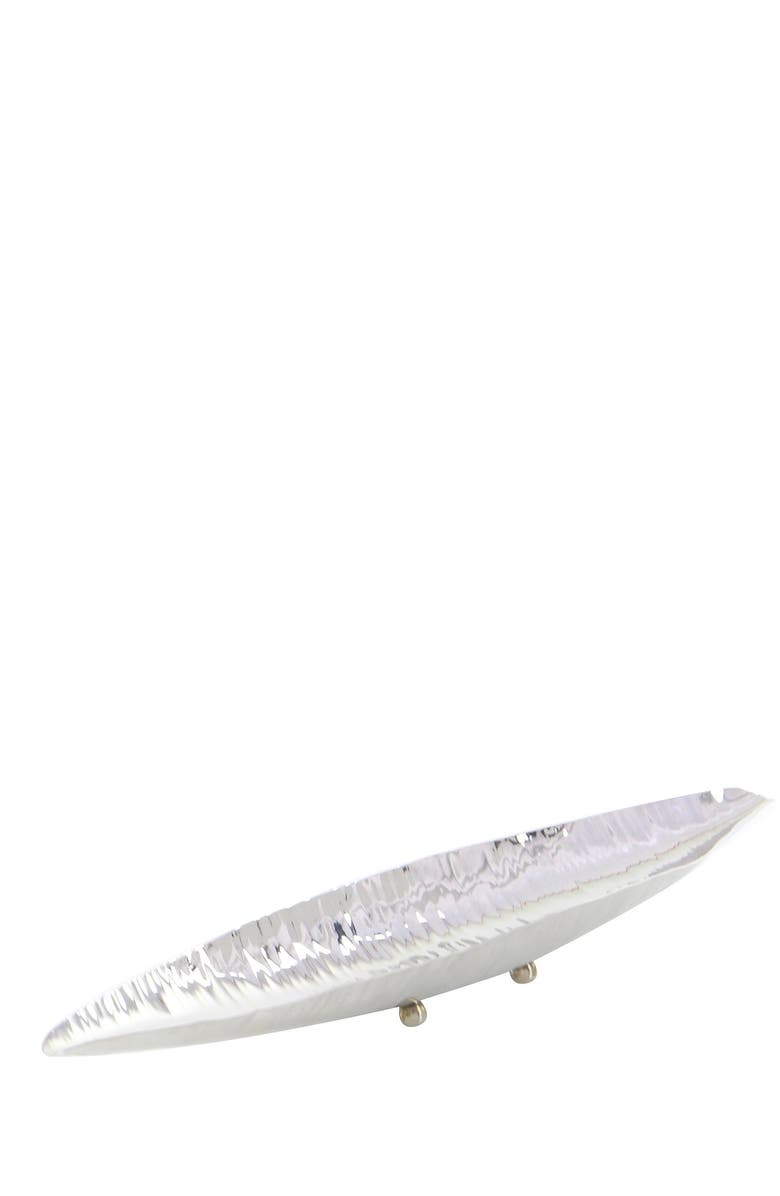 WILLOW ROW Silvertone Stainless Steel Decorative Bowl with Hammered ...