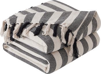 SOUTHSHORE FINE LINENS Striped Cotton Luxury Throw | Nordstromrack
