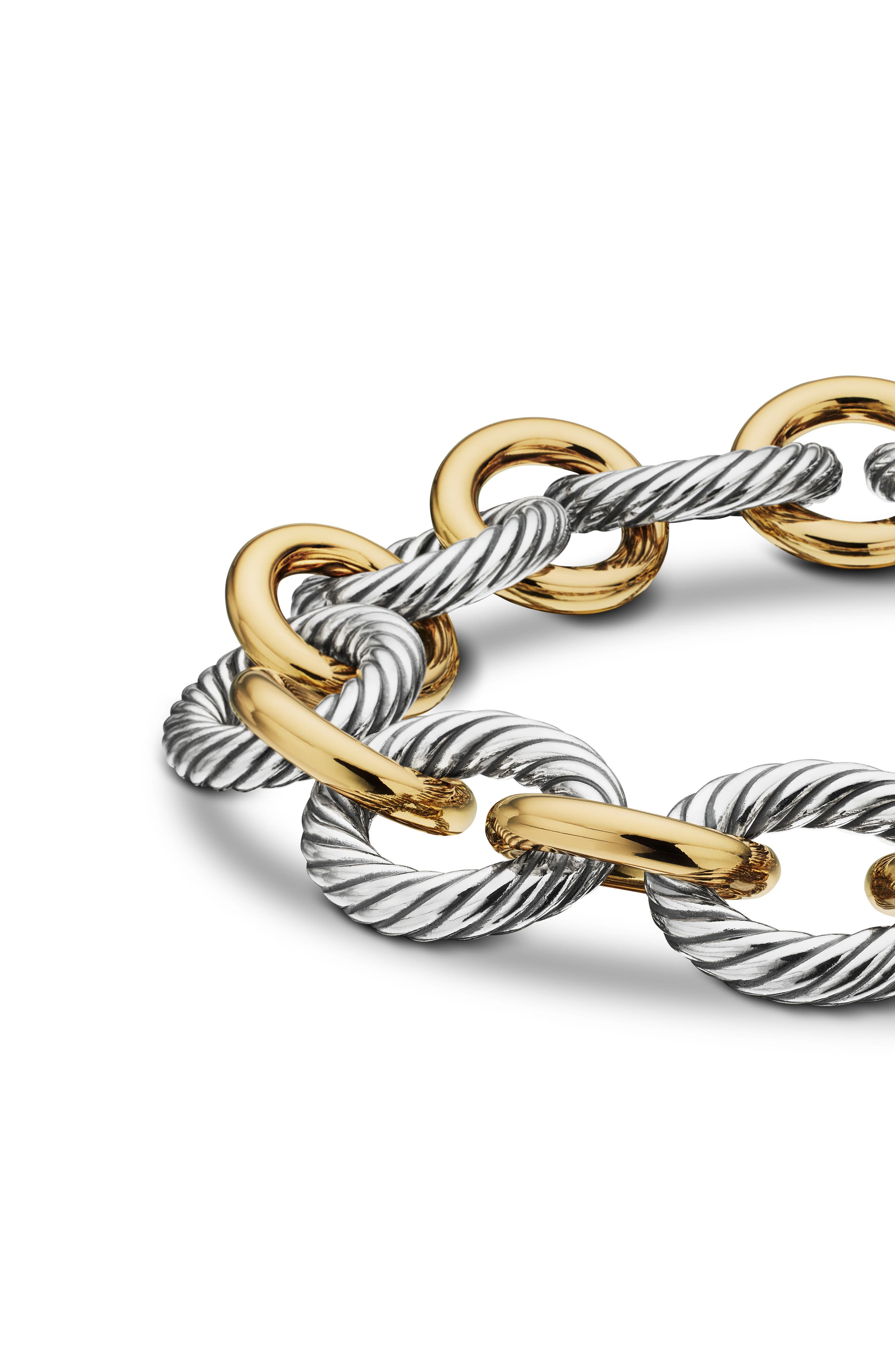 David Yurman Oval Link Chain Bracelet in Sterling Silver with 18K Gold ...