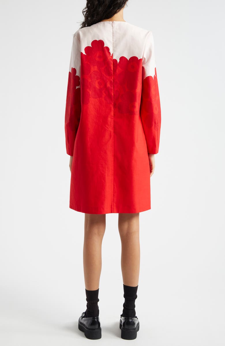 Marimekko Sievä Unikko Long Sleeve Cotton & Linen Dress | Nordstromrack