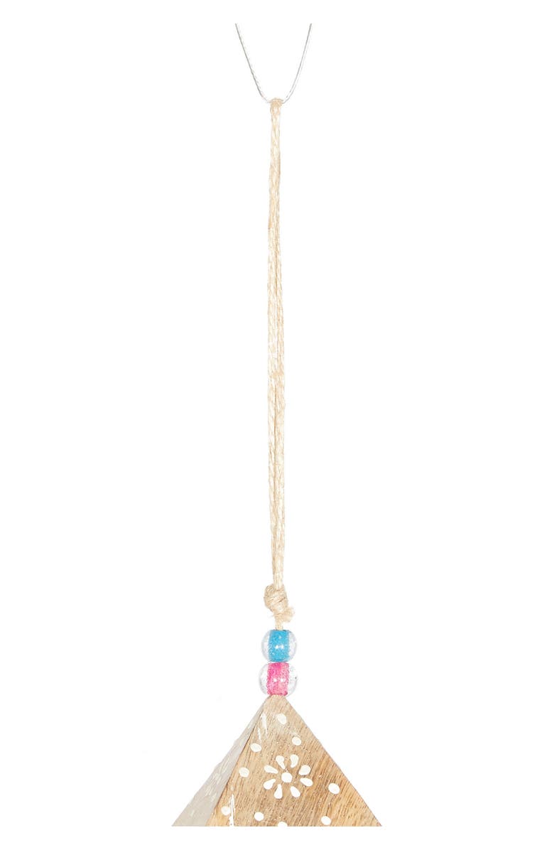 GINGER BIRCH STUDIO Goldtone Mango Wood Star Windchime with Glass Beads ...