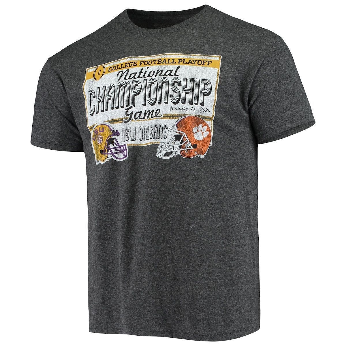VICTORY LABEL Men's Heathered Charcoal Clemson Tigers vs. LSU Tigers ...