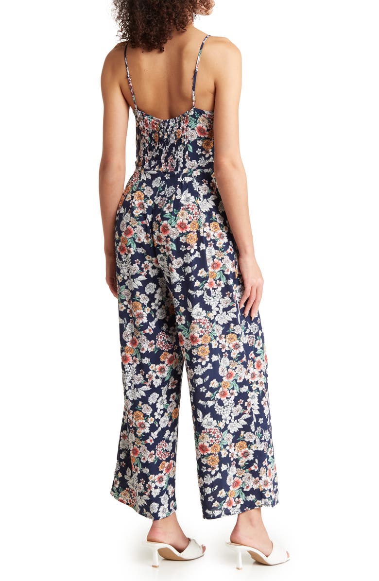 Melrose and Market Floral Print Bow Jumpsuit | Nordstromrack