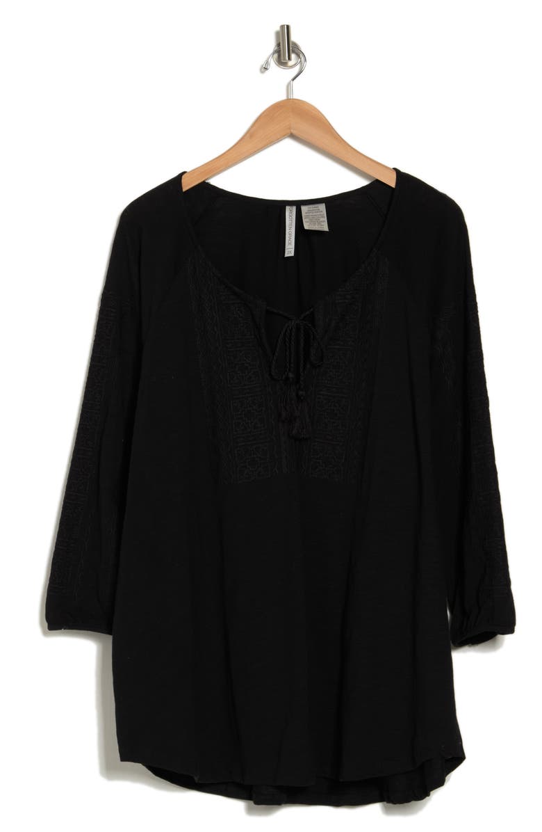 Forgotten Grace Embroidered Tassel Tie Peasant Top | Nordstromrack