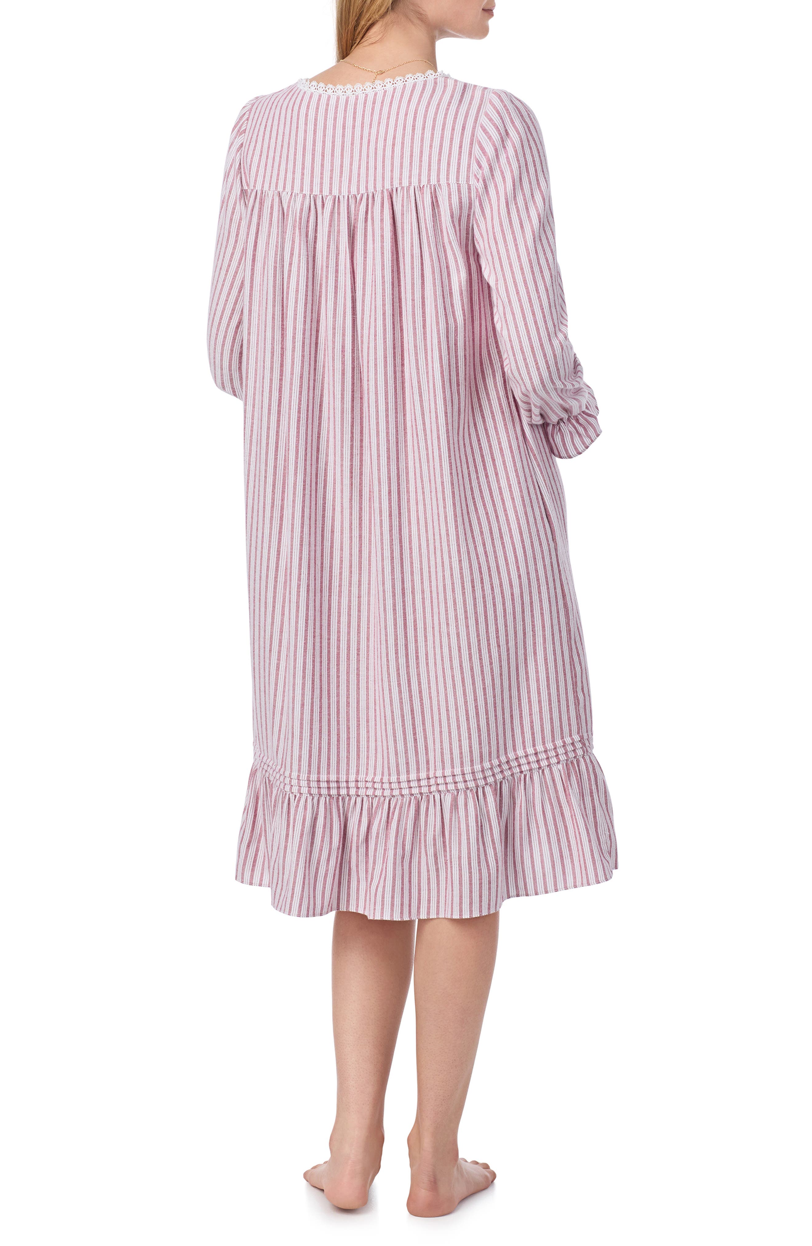 Eileen West Long Sleeve Cotton Blend Flannel Waltz Nightgown ...