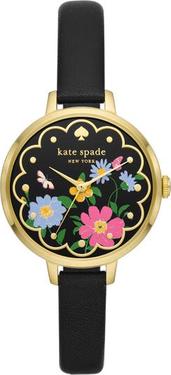 Kate Spade New York metro floral leather strap watch, 34mm | Nordstrom