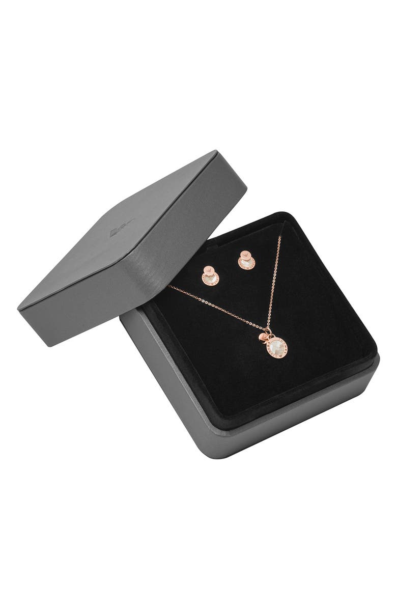 Emporio Armani Mother of Pearl Stud Earrings & Necklace Set | Nordstromrack