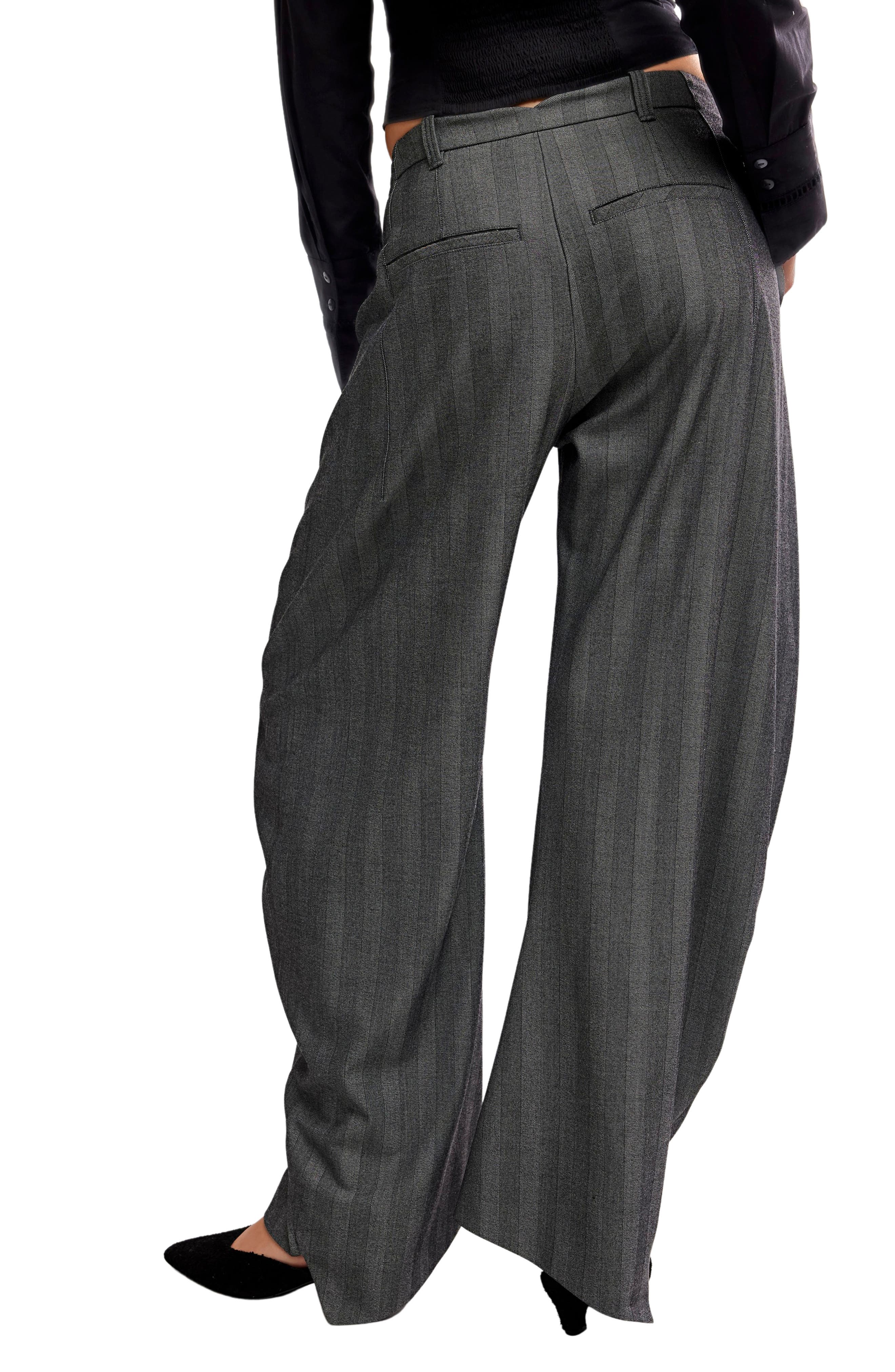 Free People Spotlight Pinstripe Barrel Leg Pants (Women) | Nordstromrack