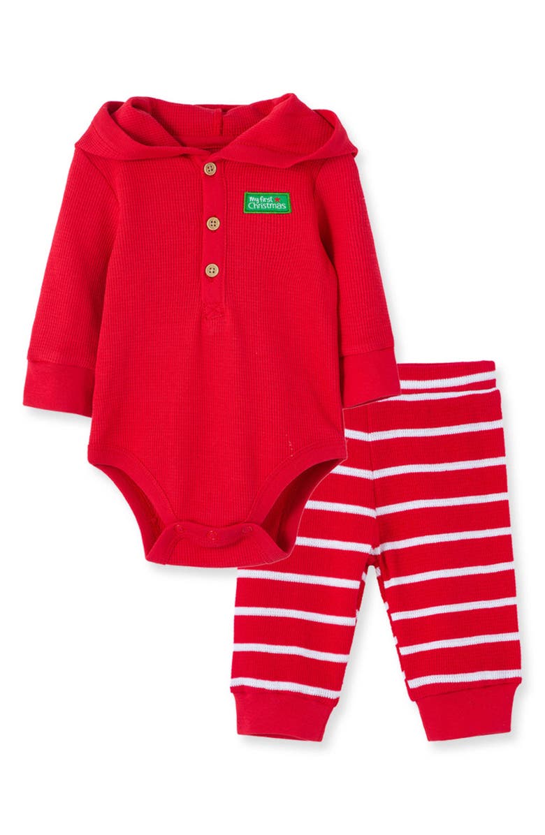 Little Me My First Christmas Reindeer Bodysuit & Pants Set | Nordstromrack