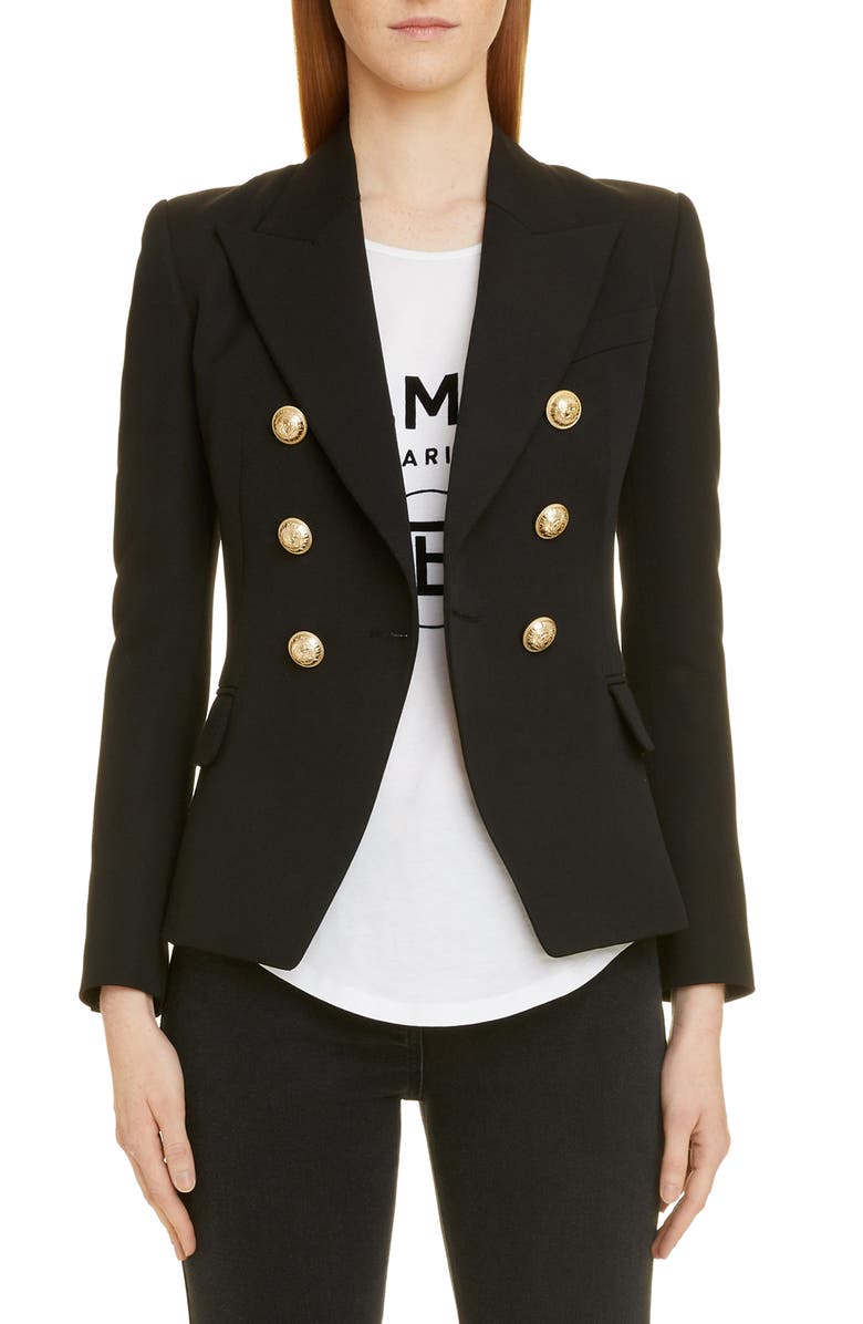 Balmain Double Breasted Wool Jacket | Nordstrom