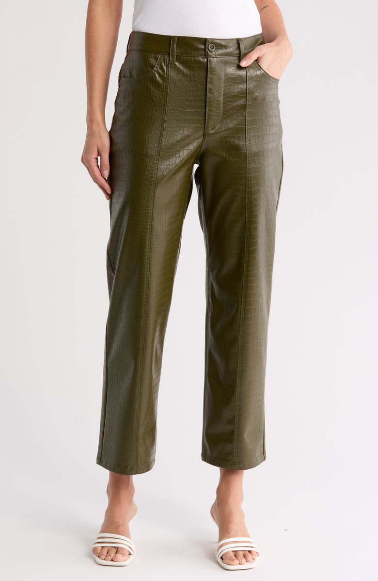 Vigoss Croc Embossed Faux Leather Crop Pants | Nordstromrack