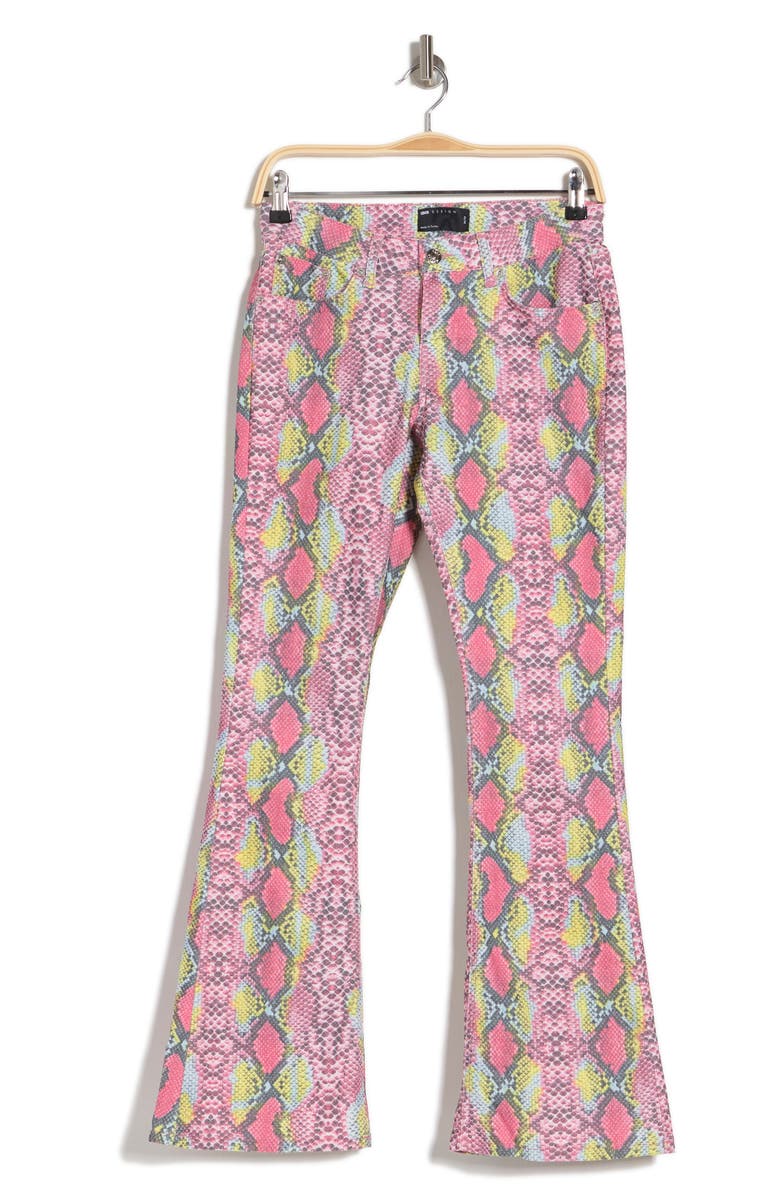 ASOS DESIGN Snake Print Low Rise Flare Pants | Nordstromrack