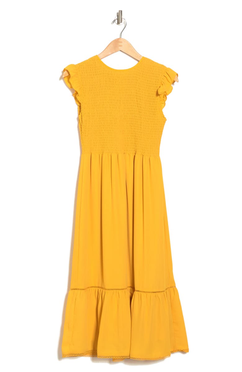 Nanette Lepore Ruffle Smocked A-Line Midi Dress | Nordstromrack