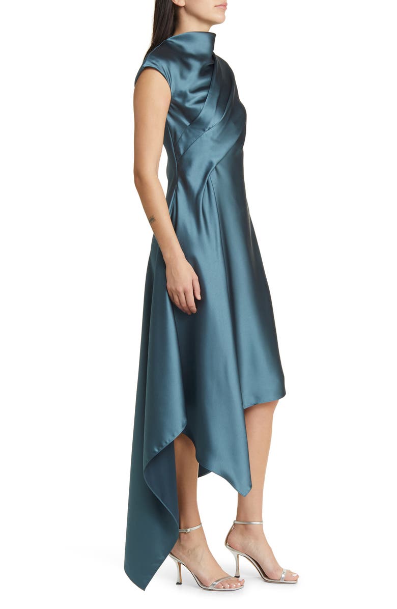 Amsale Drape Asymmetric Hem Satin Cocktail Dress | Nordstromrack