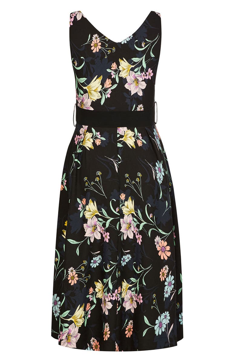 City Chic Sketch Love Floral A-Line Dress | Nordstromrack