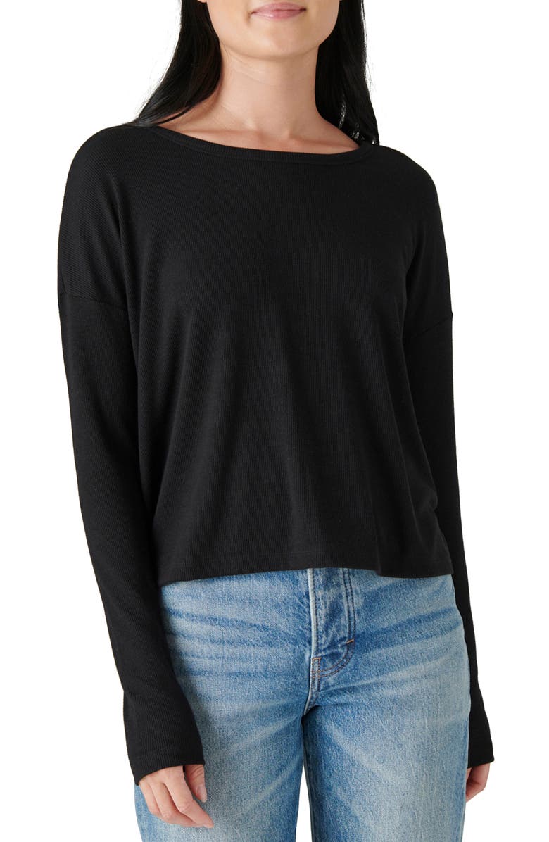 Lucky Brand Essentials Drop Shoulder Rib Top | Nordstromrack
