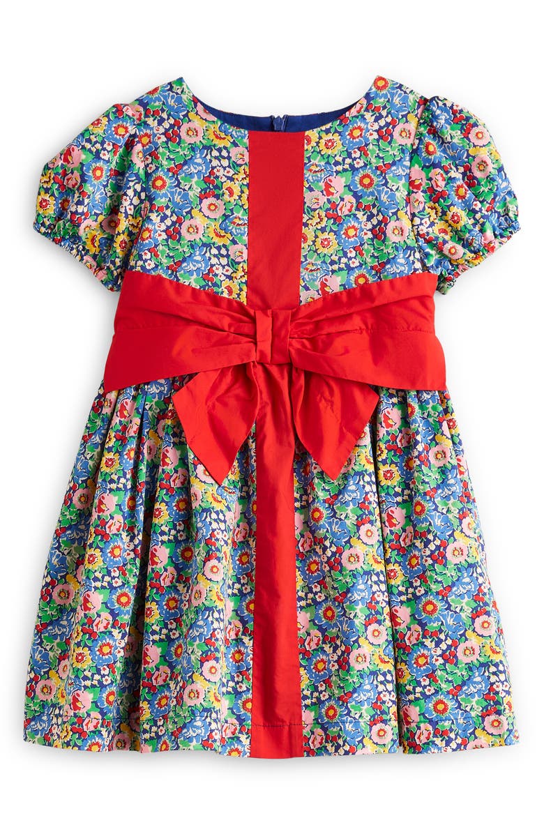 Mini Boden Kids' Floral Bow Front Cotton Dress | Nordstromrack