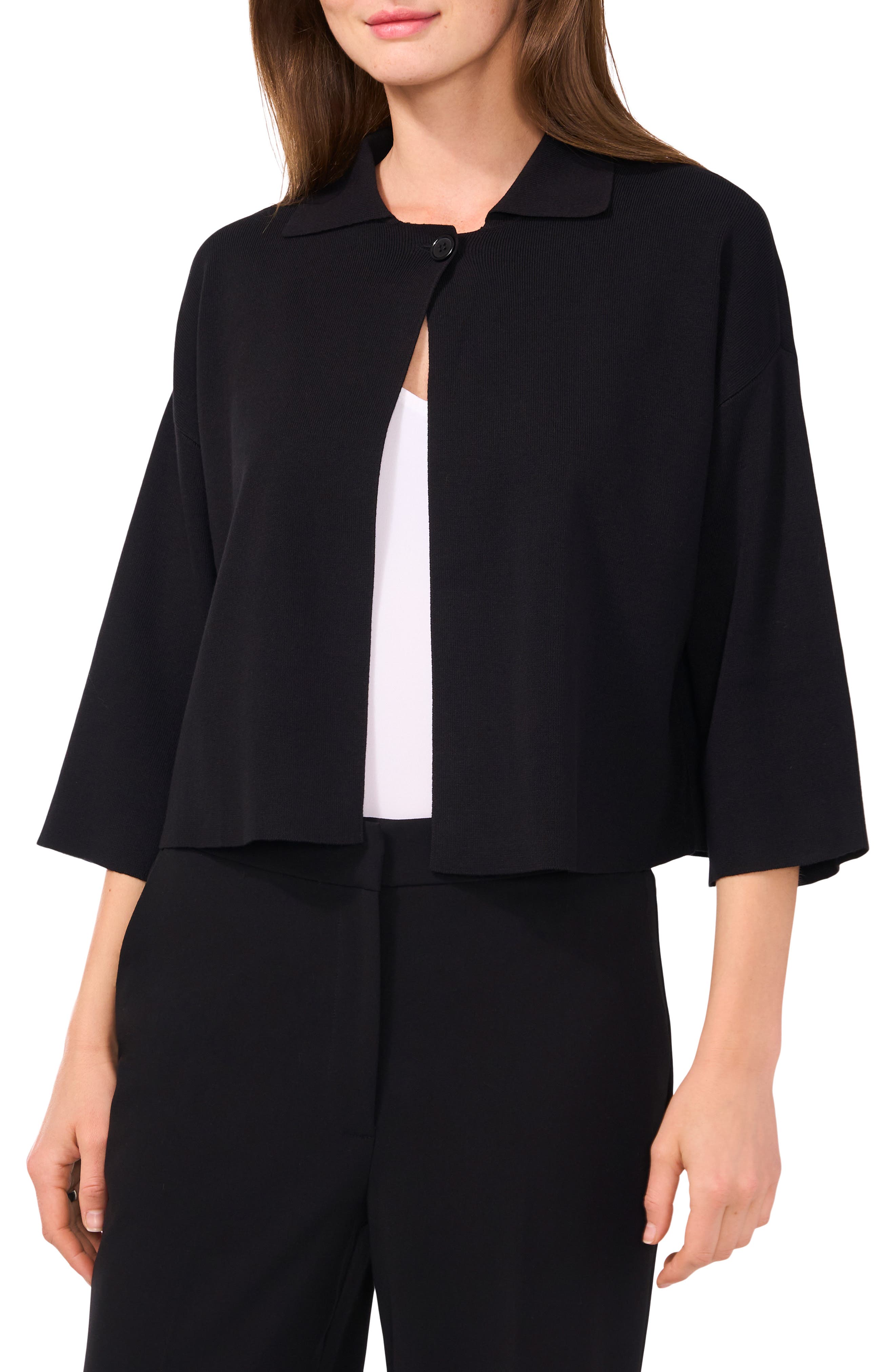 Halogen® Collared Crop Cardigan | Nordstromrack