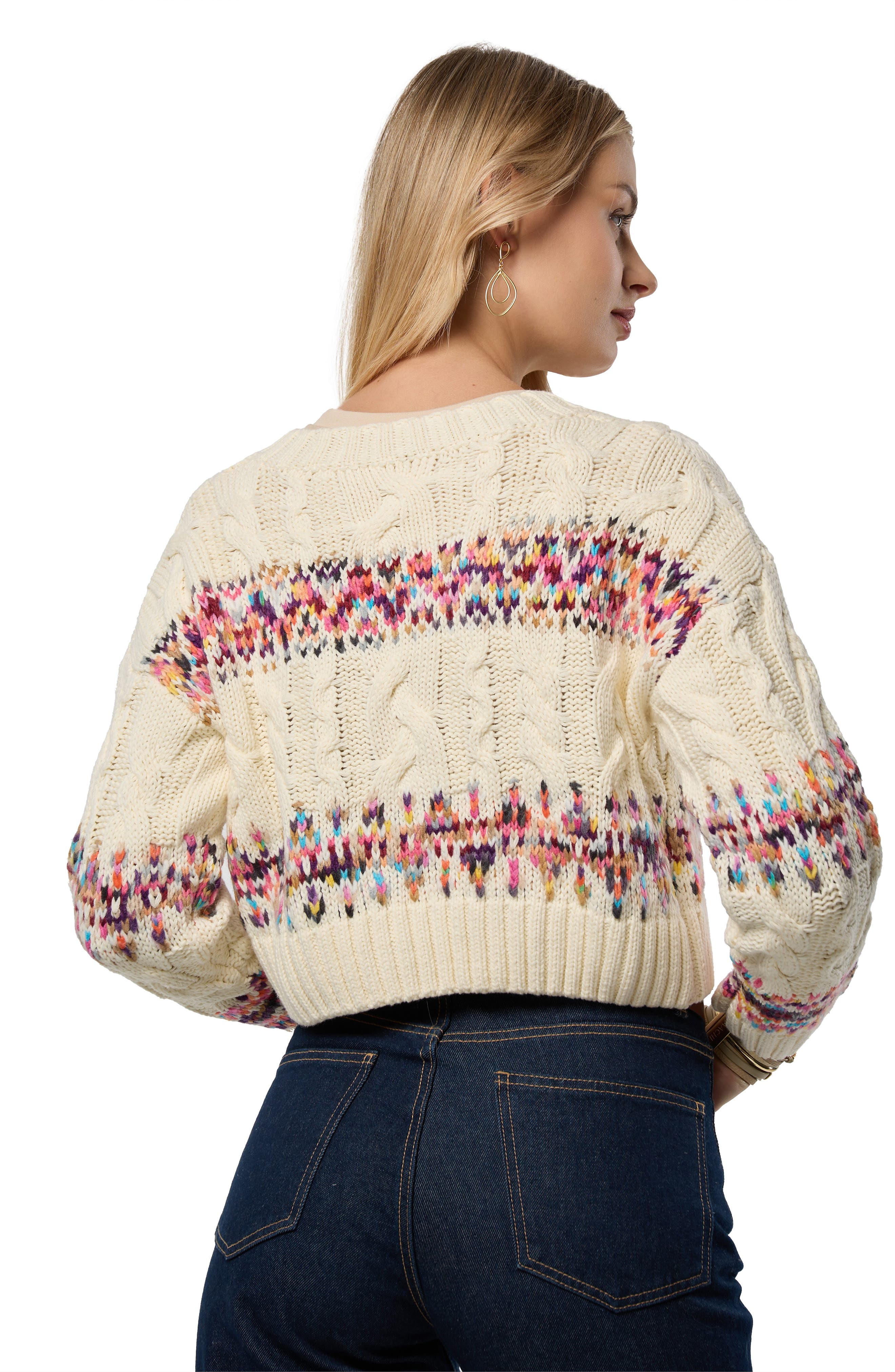 SAACHI Striped Jacquard Cardigan | Nordstromrack