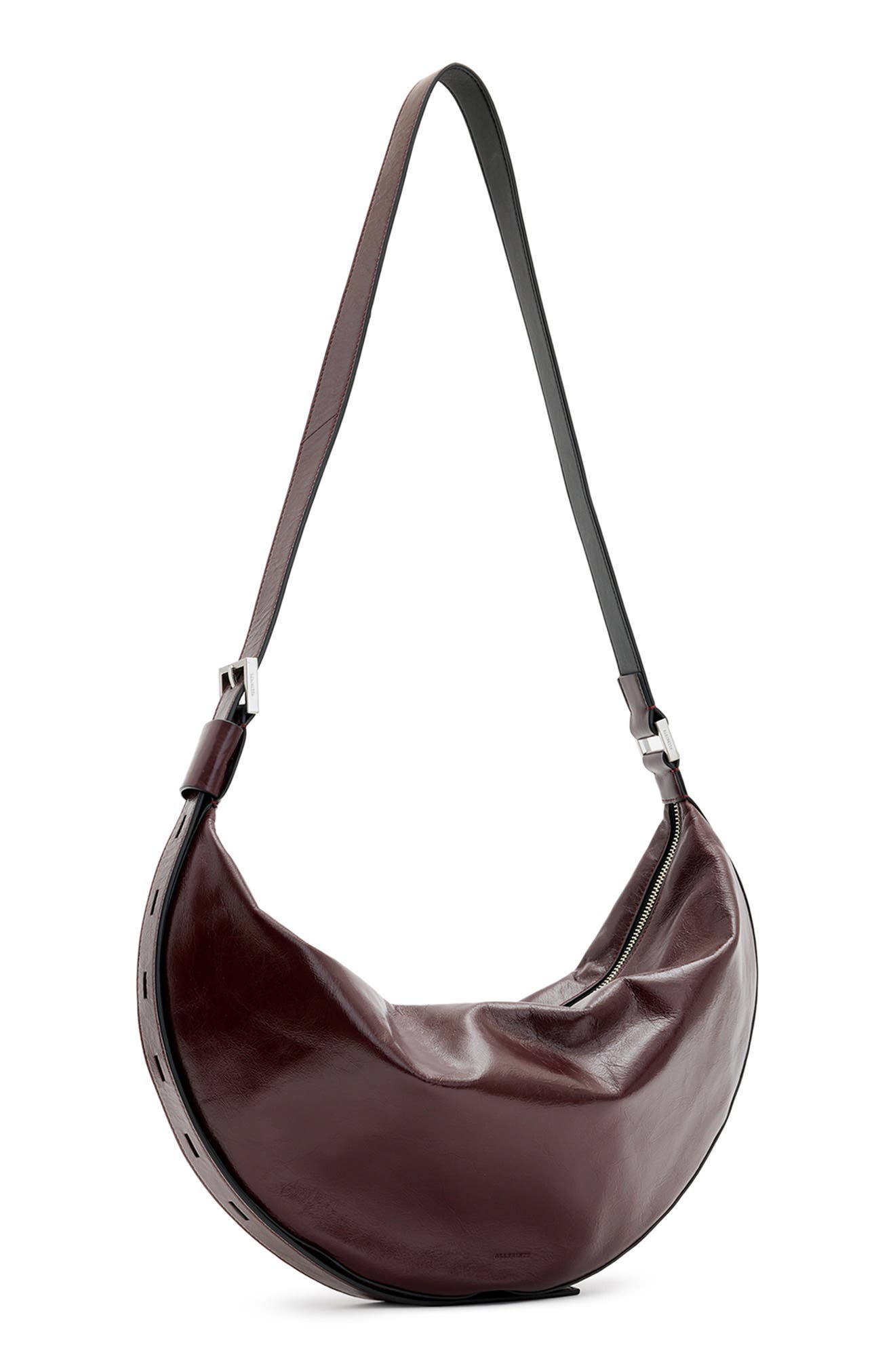 AllSaints Half Moon Leather Shoulder Bag | Nordstromrack