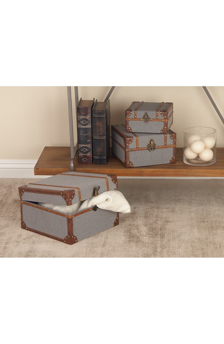 SONOMA SAGE HOME Contemporary 8", 10" and 12" Wood and Burlap Storage ...
