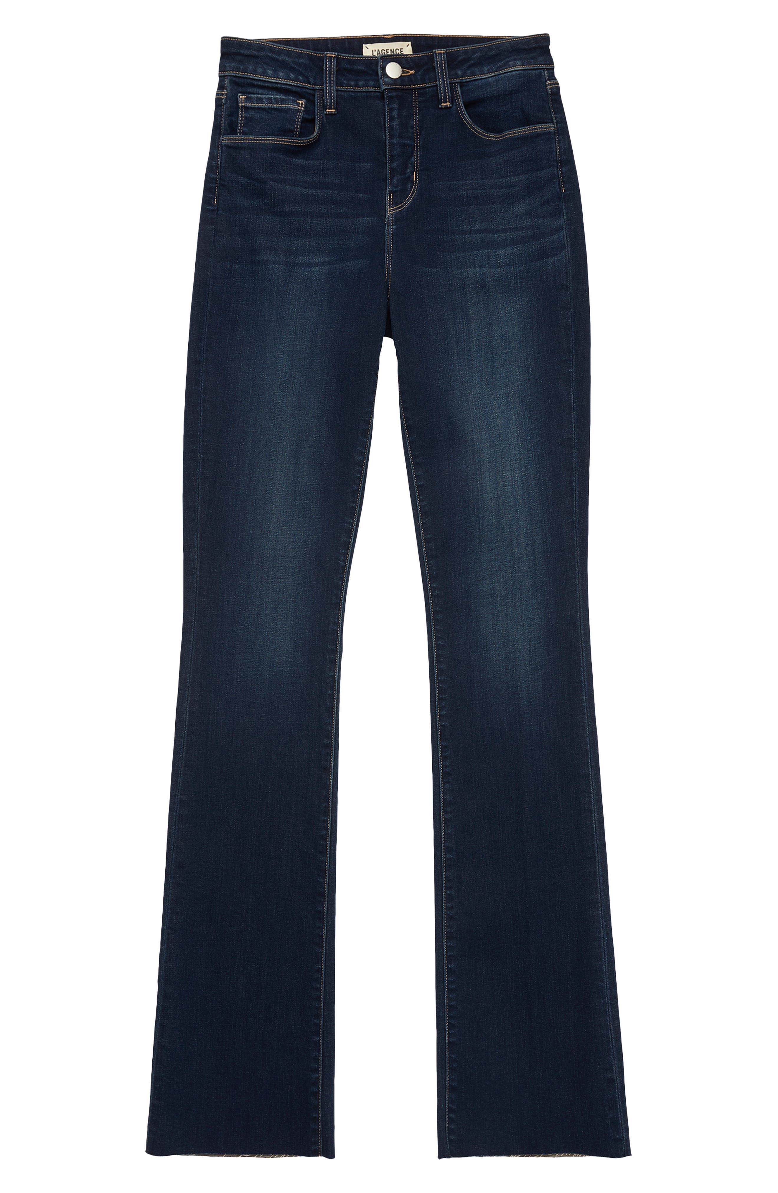 L'AGENCE Ruth High Waist Raw Hem Straight Leg Jeans | Nordstromrack