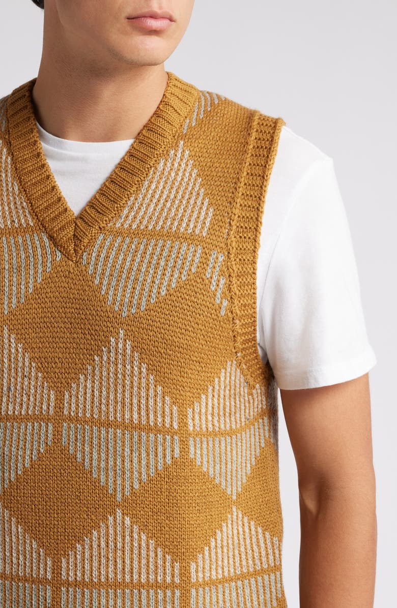 PEREGRINE Geo Pattern V-Neck Wool Sweater Vest | Nordstromrack